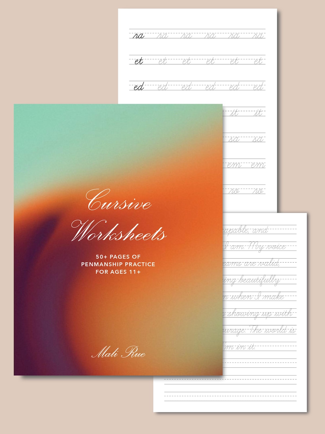 Cursive Handwriting Practice | Multi‑subject Digital Writing Sheets ...