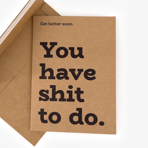 Funny Get Well Card - Etsy