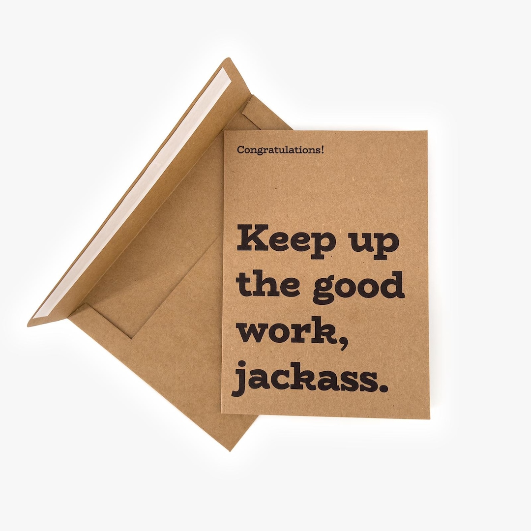 Funny Sarcastic Congratulations Card: Snarky Adult Humor - Etsy