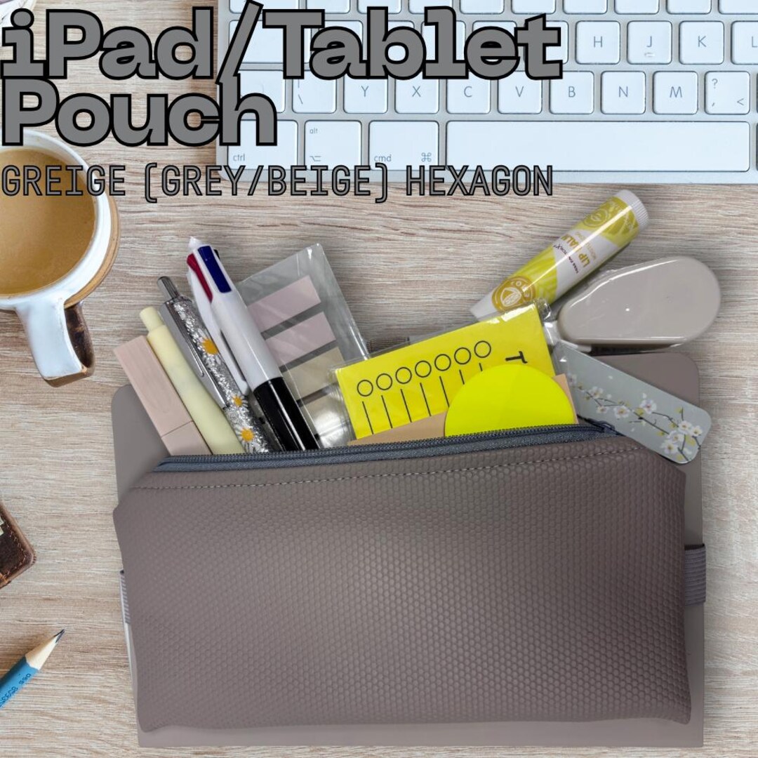 Notebookipad/tablet Pouch Hexagon Tablet Pouch – Greige Stationery ...