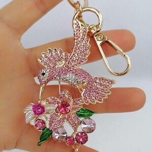 Art Style Purse Charm Animal Bird Hummingbird Keychain Keyring Pendant ...