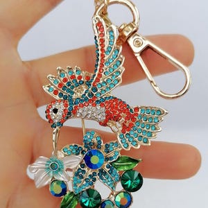 Art Style Purse Charm Animal Bird Hummingbird Keychain Keyring Pendant ...