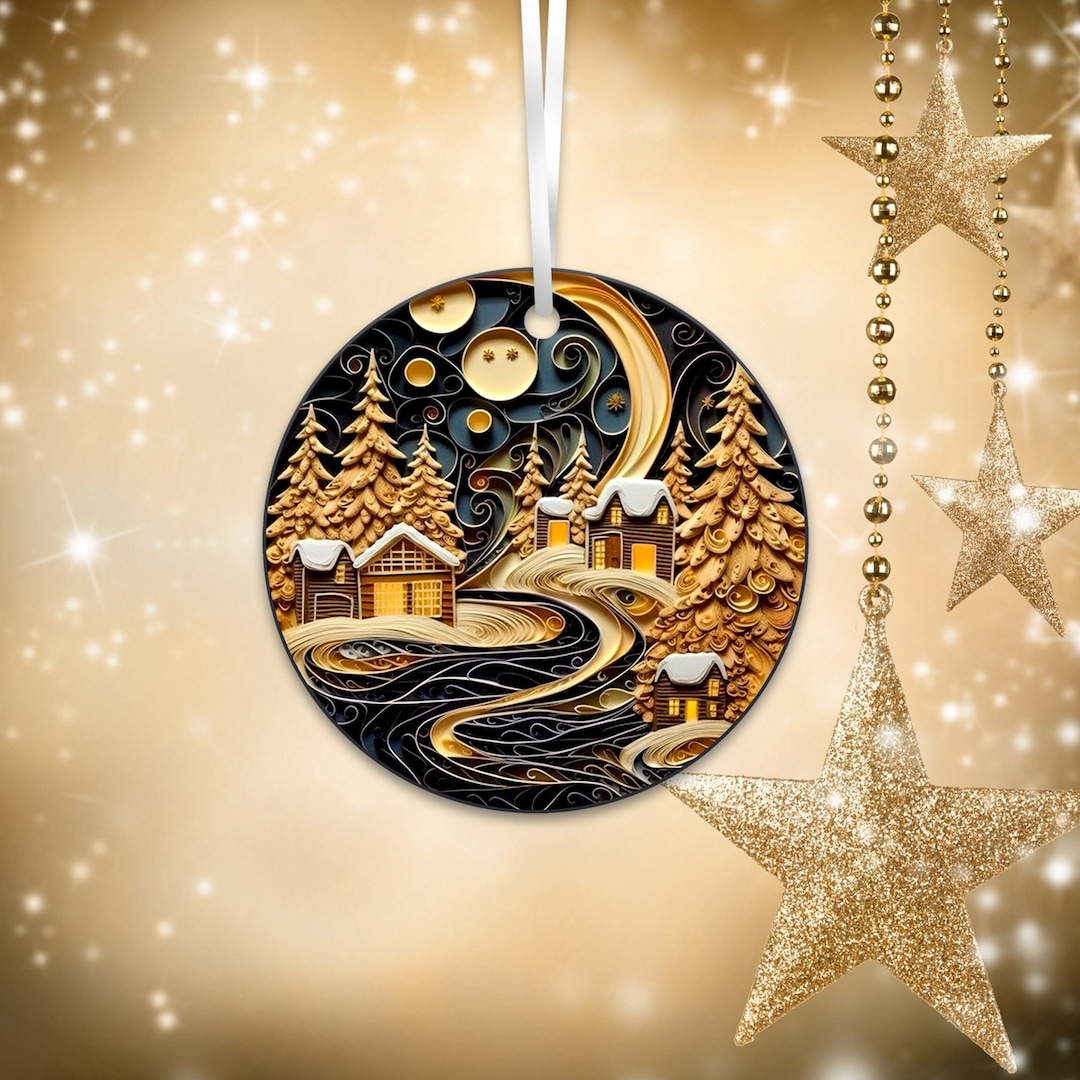 Royal Blue and Gold Christmas Ornament 3D Quilling Christmas - Etsy