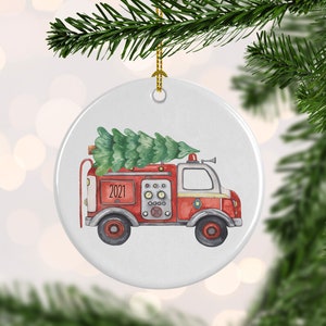 Fire Truck Christmas Ornament Personalized 1st Christmas Fire Engine ...