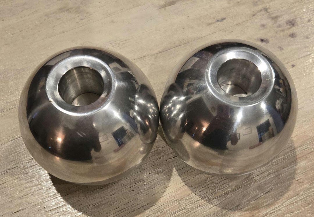 Vintage IKEA NÄSSJÖ Aluminum Orb Candle Holders - Modern Minimalist Set ...