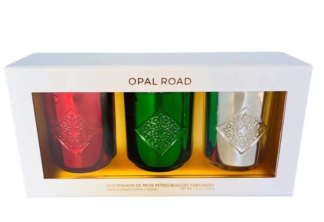 Opal Road Candle Set White & Gold Box, Multicolor Candles Set of 3 - Etsy