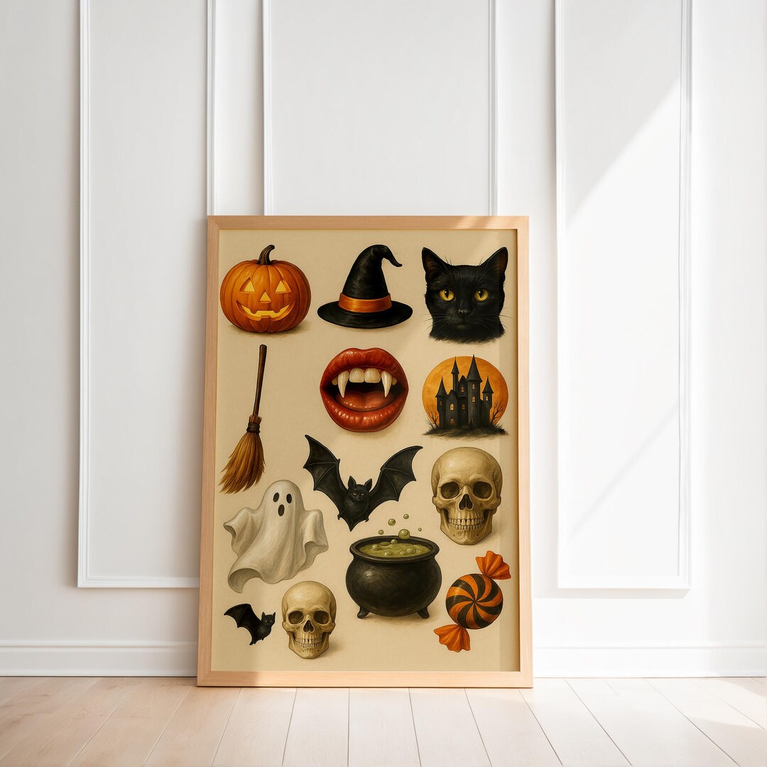 Halloween Collage Poster I Halloween Printable Wall Art I Spooky ...