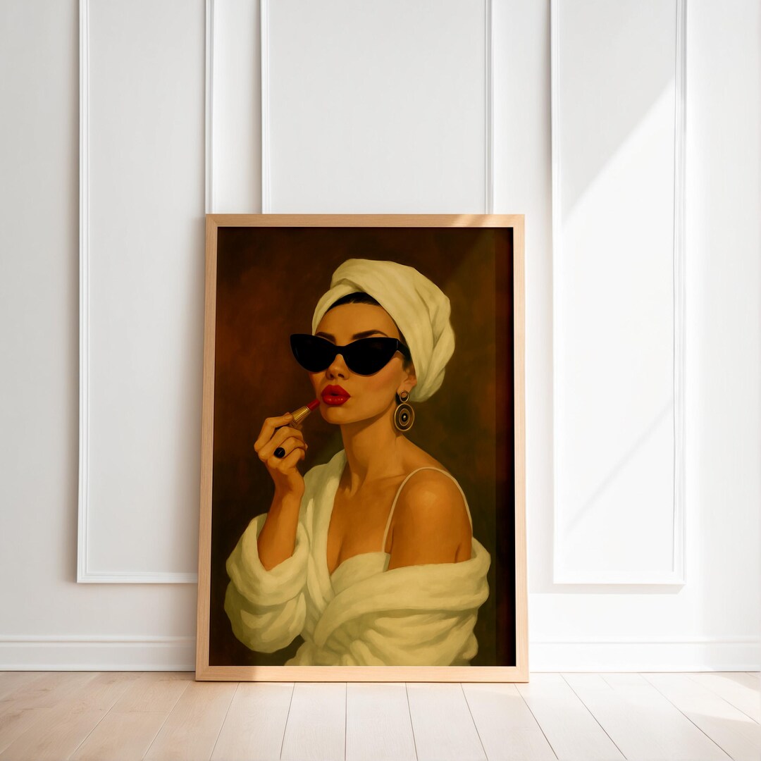 Vintage Fashion Magazine Cover Art, Retro Glamour Print (digital ...