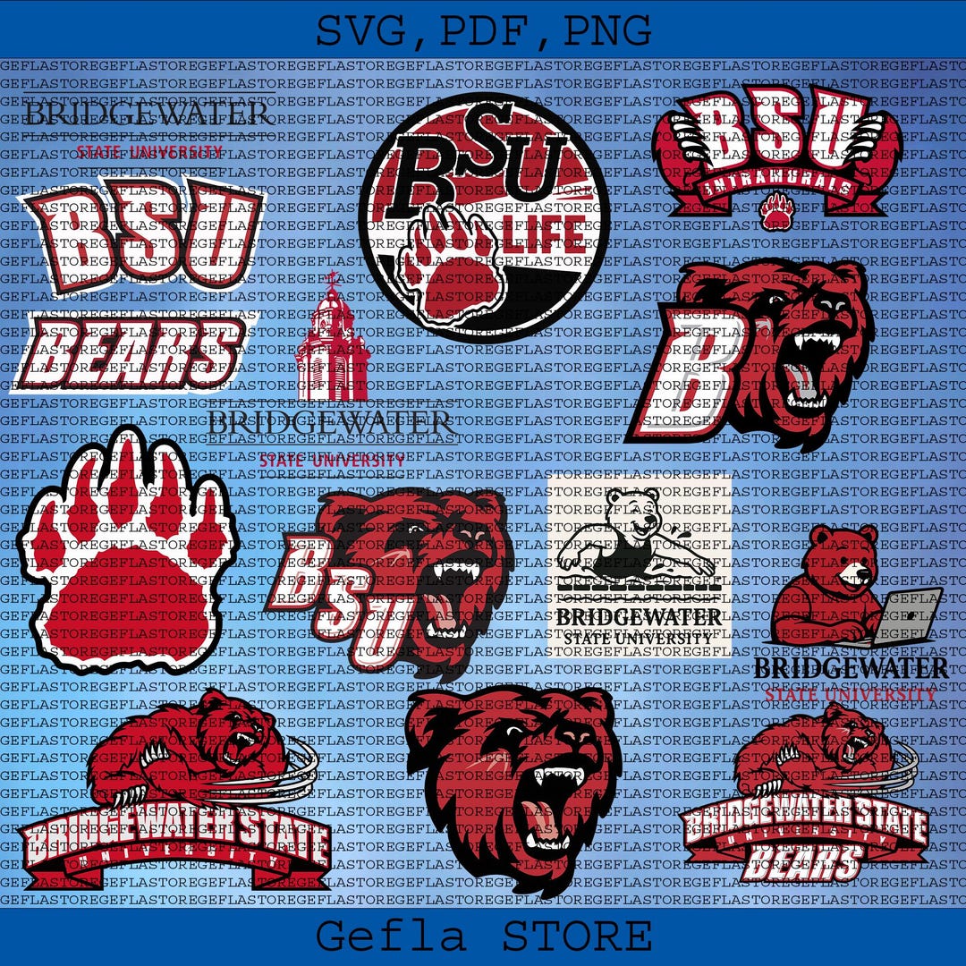 Layered Bridgewater State University SVG, Cricut, Bears SVG, BSU ...