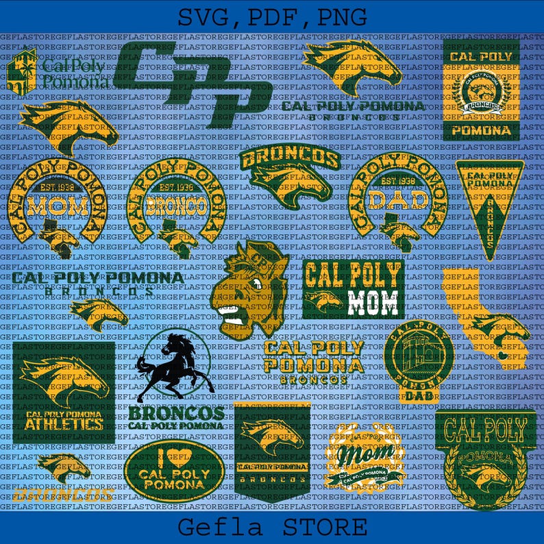 Layered Cal Poly Pomona University SVG, Athletics, Broncos SVG, CPP ...
