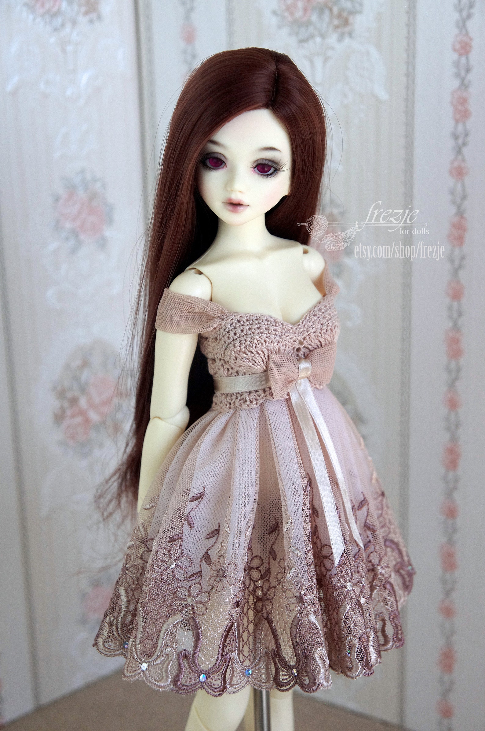 Cappuccino Beige Dress for Bjd MSD and Tonner Dolls | Etsy