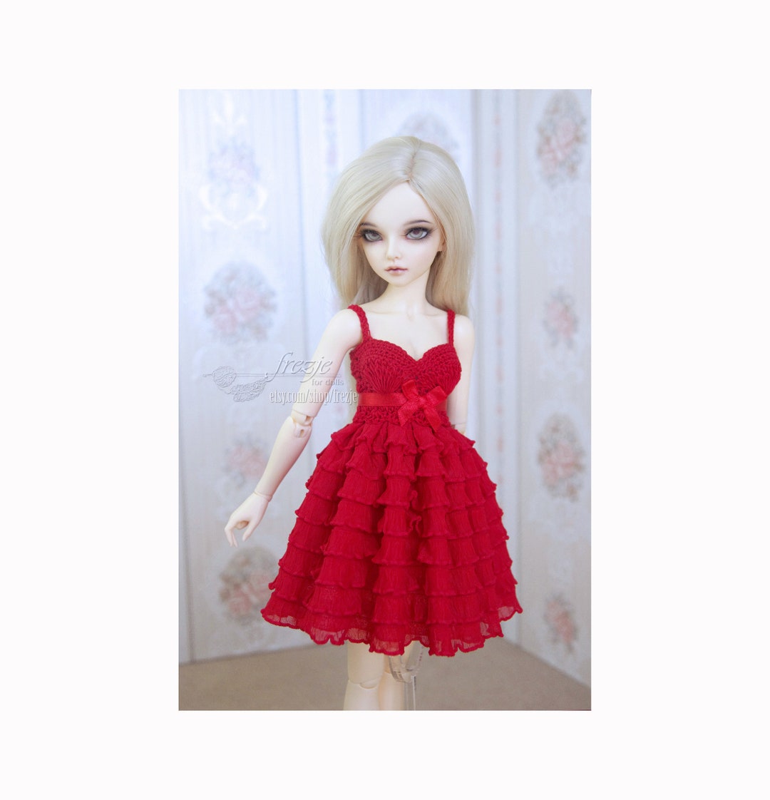 Red Ruffle Dress for Bjd MSD and Tonner Dolls - Etsy