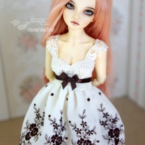 Cream & Brown Dress for Bjd MSD and Tonner Dolls - Etsy