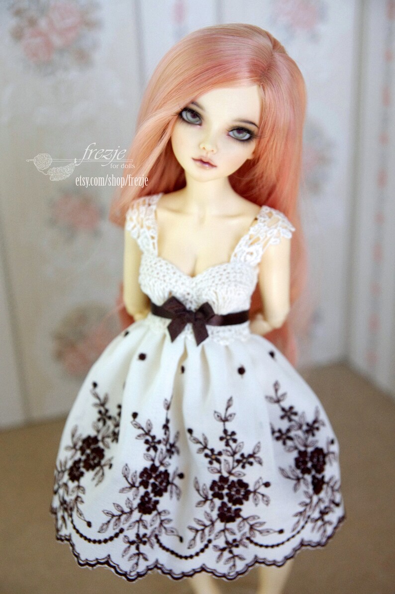 Cream & Brown Dress for Bjd MSD and Tonner Dolls - Etsy UK