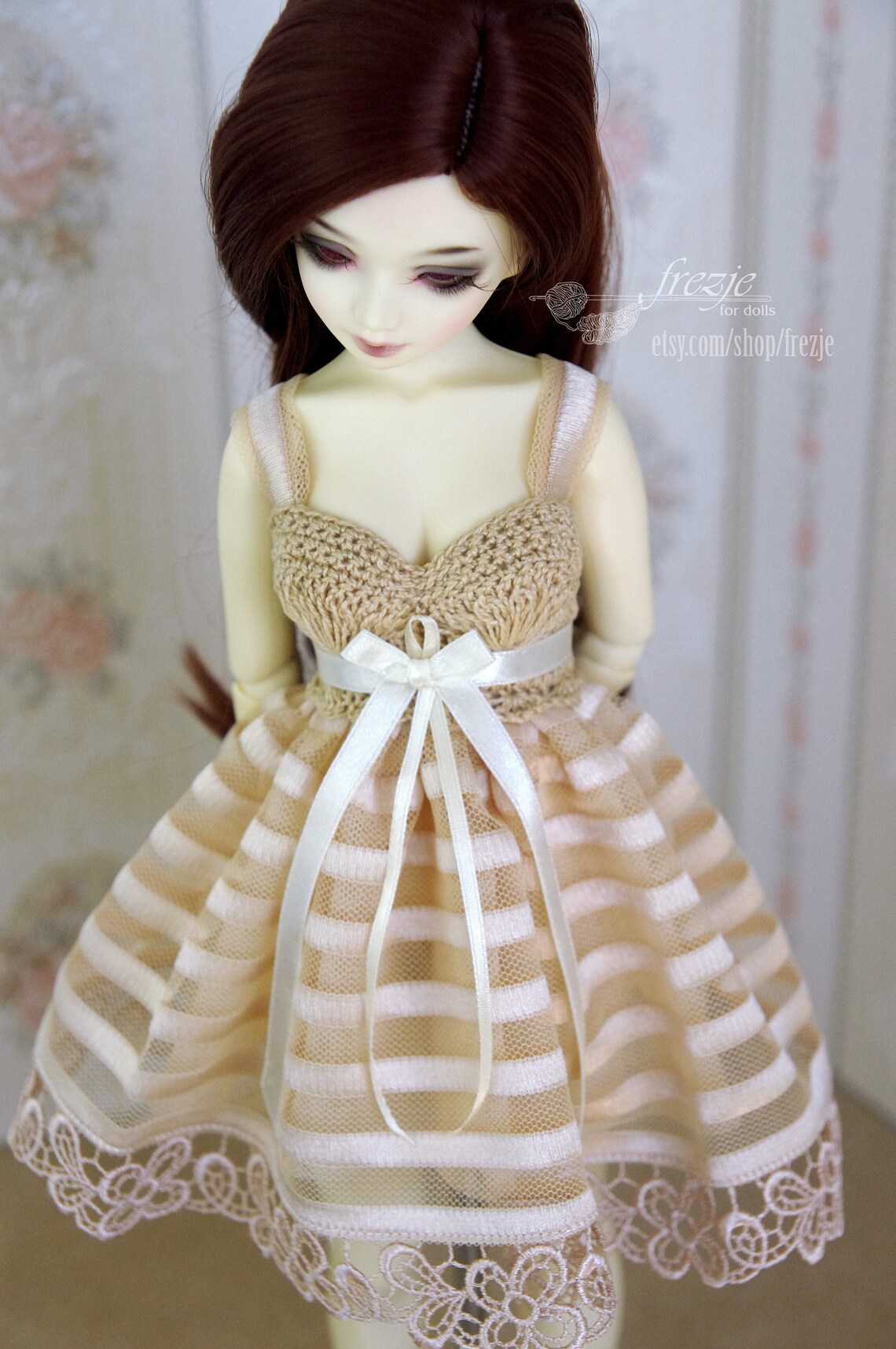 Warm Beige Dress for Bjd MSD and Tonner Dolls - Etsy