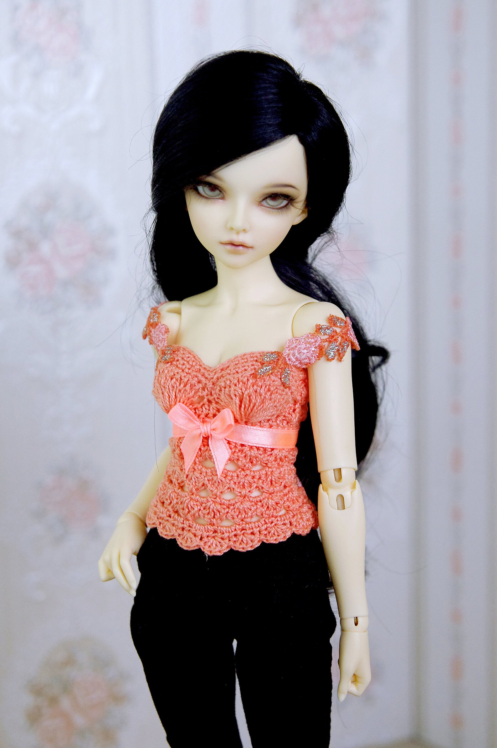 Salmon Orange Crochet Top Corset Cami Top Tank Top for Slim - Etsy