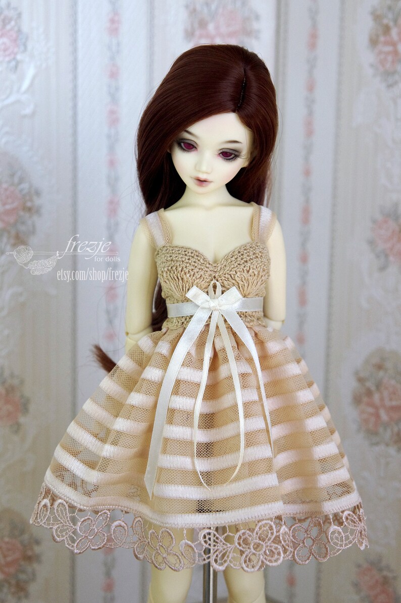 Warm Beige Dress for Bjd MSD and Tonner Dolls | Etsy