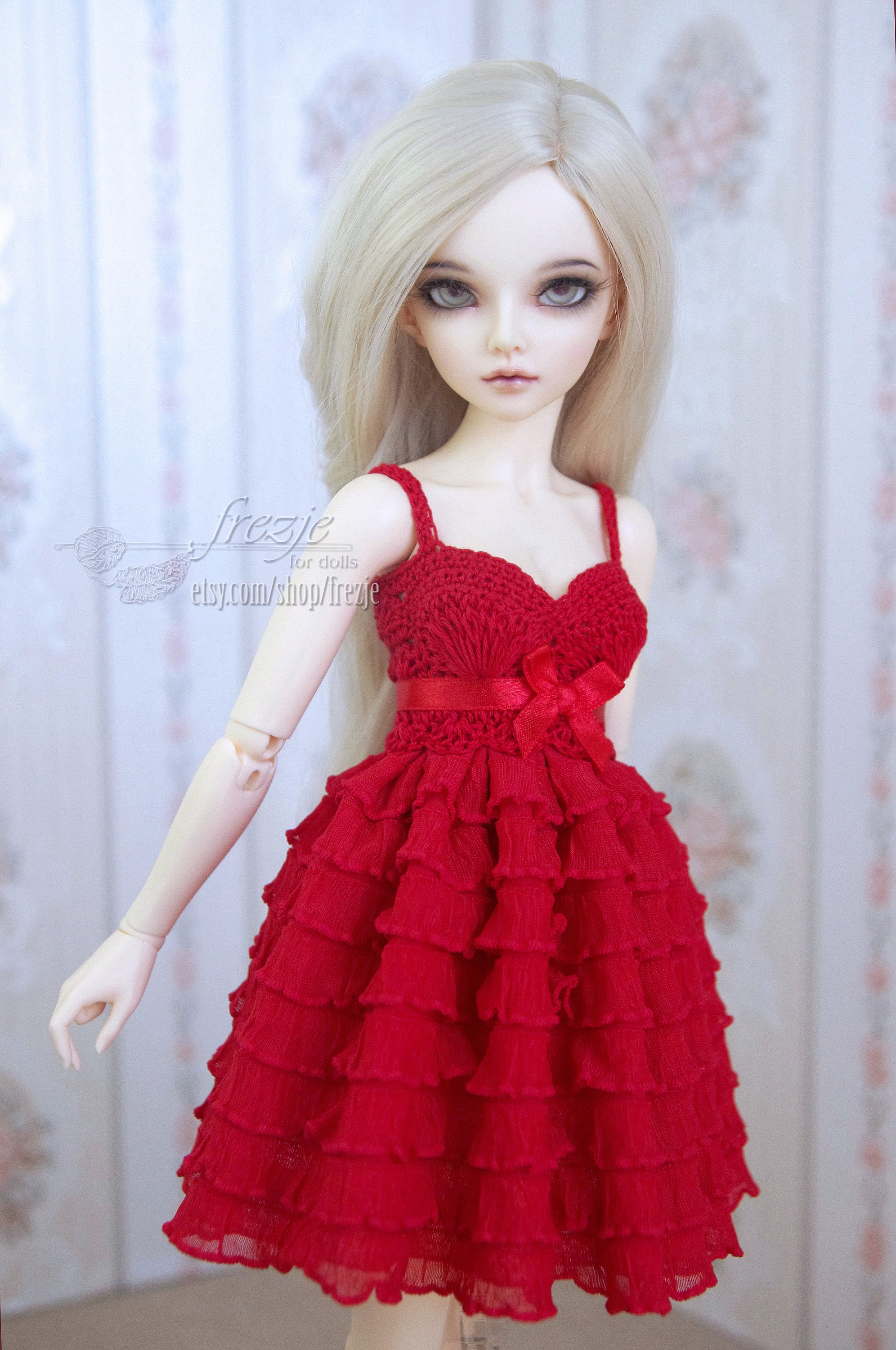 Red Ruffle Dress for Bjd MSD and Tonner Dolls | Etsy