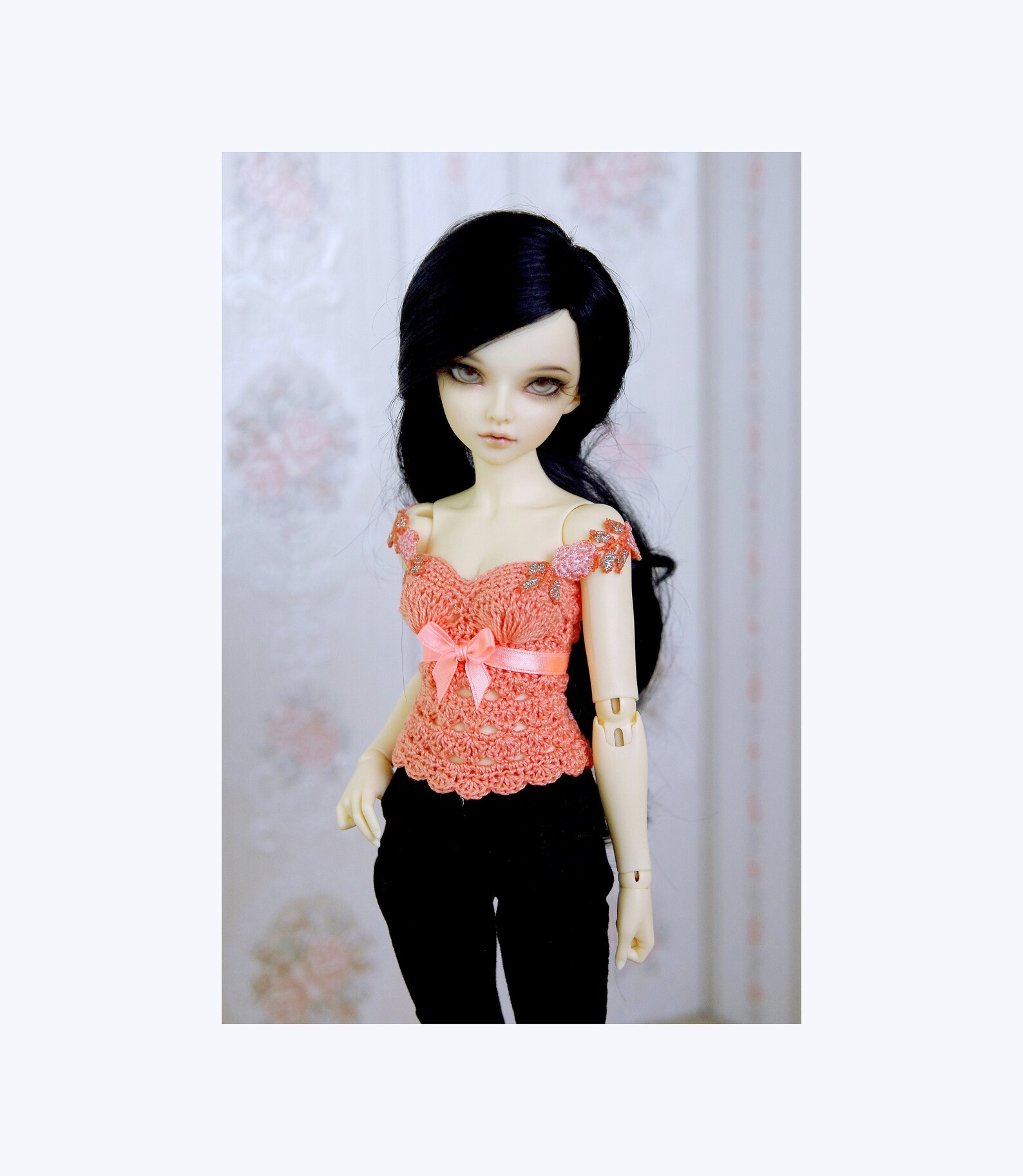 Salmon Orange Crochet Top Corset Cami Top Tank Top for Slim - Etsy