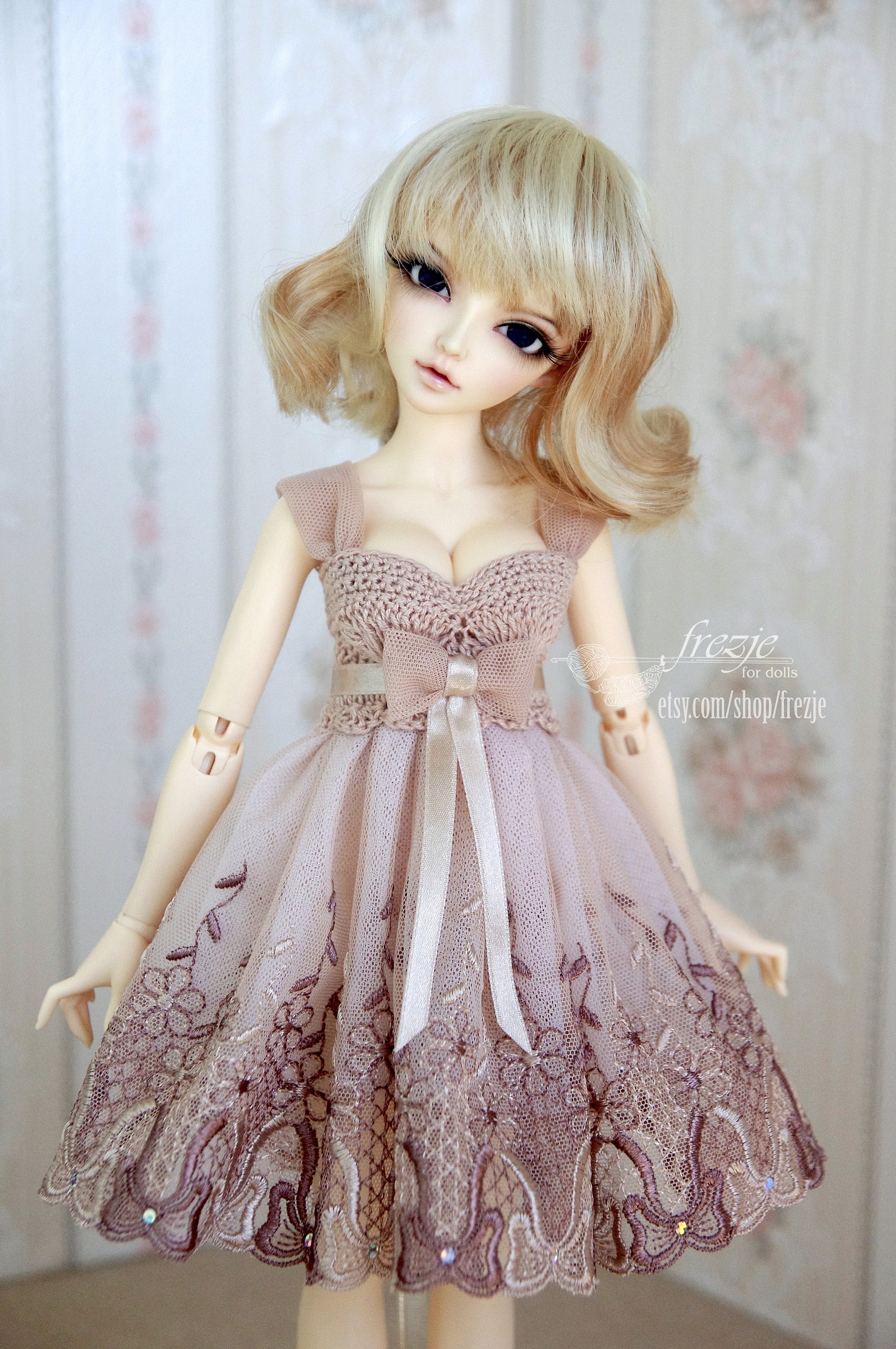 Cappuccino Beige Dress for Bjd MSD and Tonner Dolls - Etsy