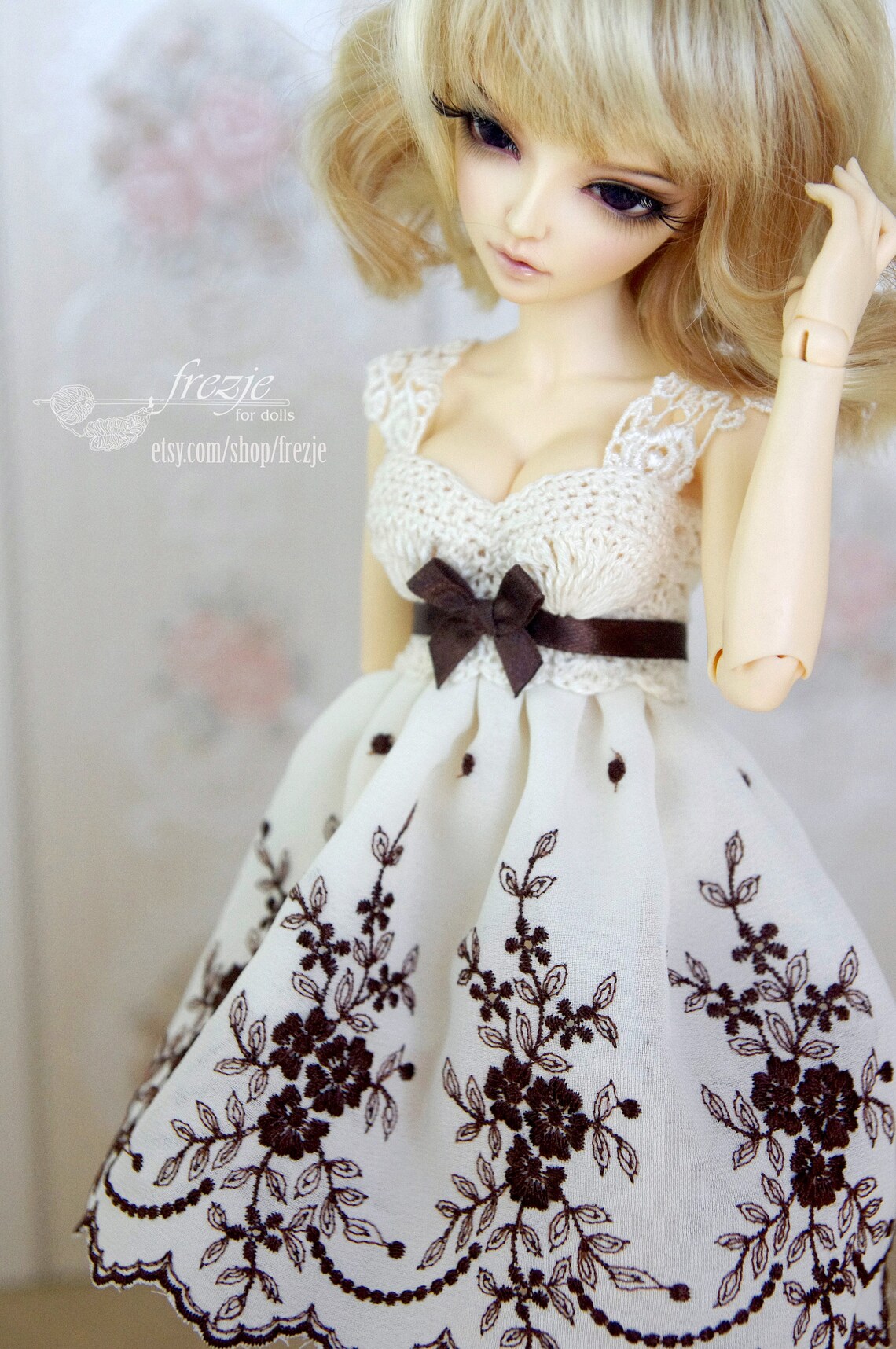 Cream & Brown Dress for Bjd MSD and Tonner Dolls - Etsy UK