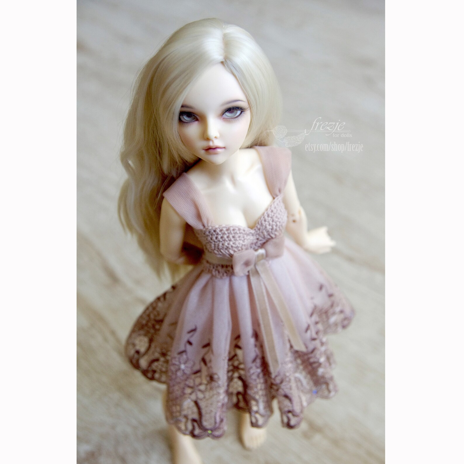 Cappuccino Beige Dress for Bjd MSD and Tonner Dolls - Etsy