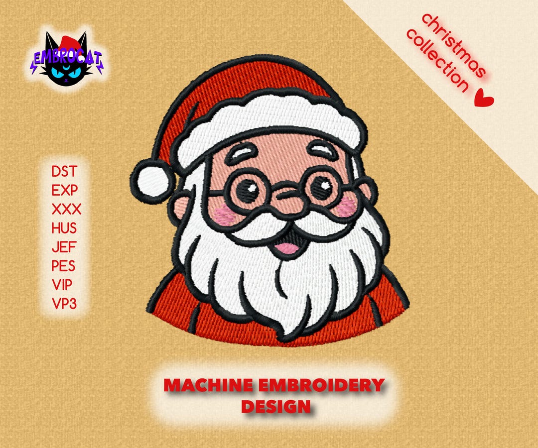 Santa Claus Machine Embroidery Design: Christmas Holiday Pattern ...