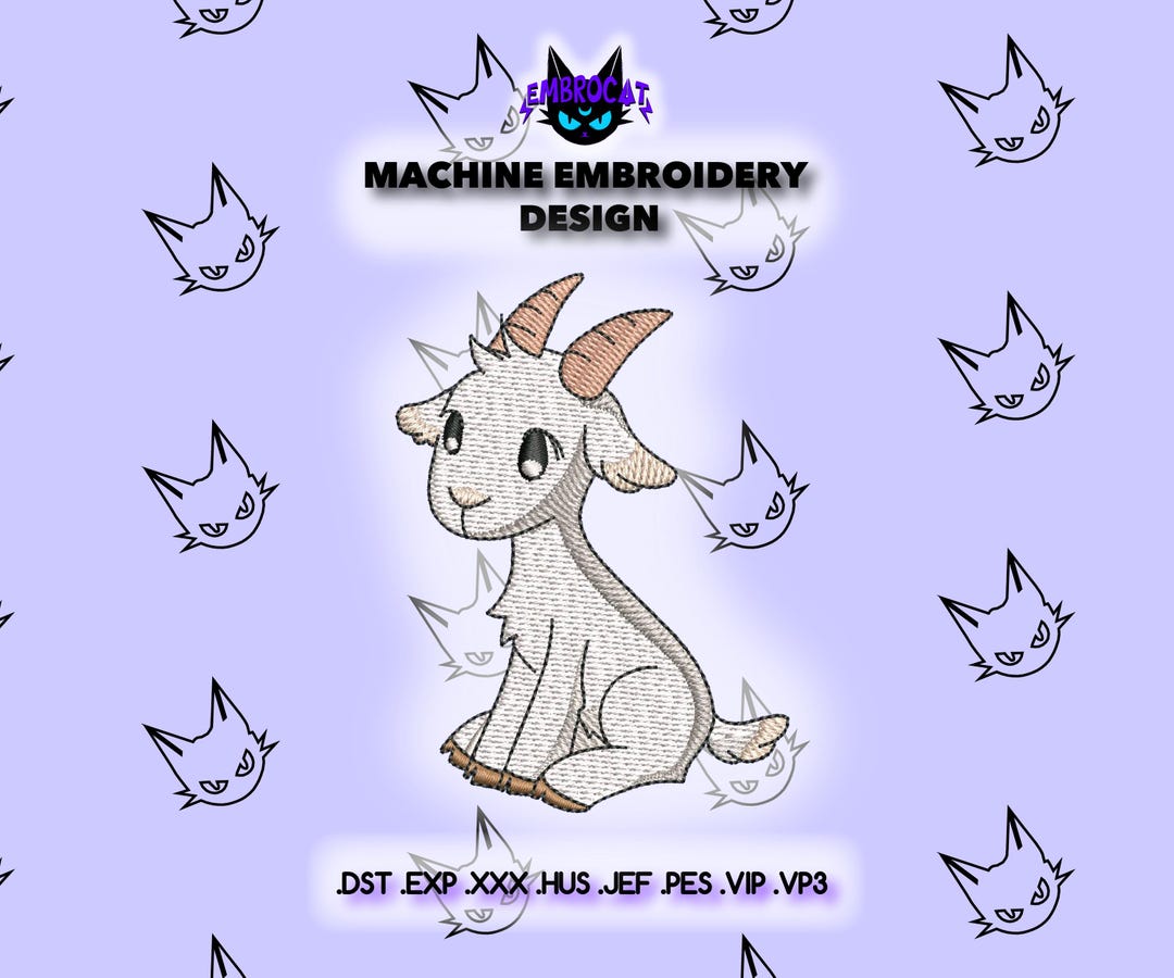 Baby Goat Machine Embroidery Design – Farm Animal Applique (digital ...