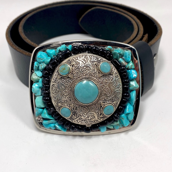 Turquoise Belt Buckle - Etsy