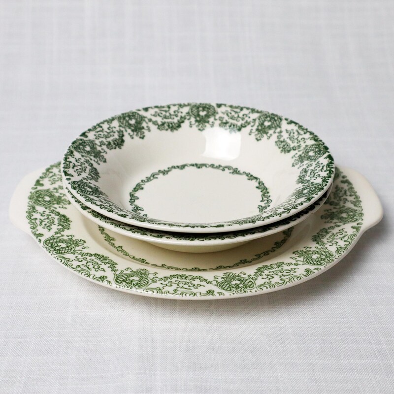 Green Transferware - Etsy