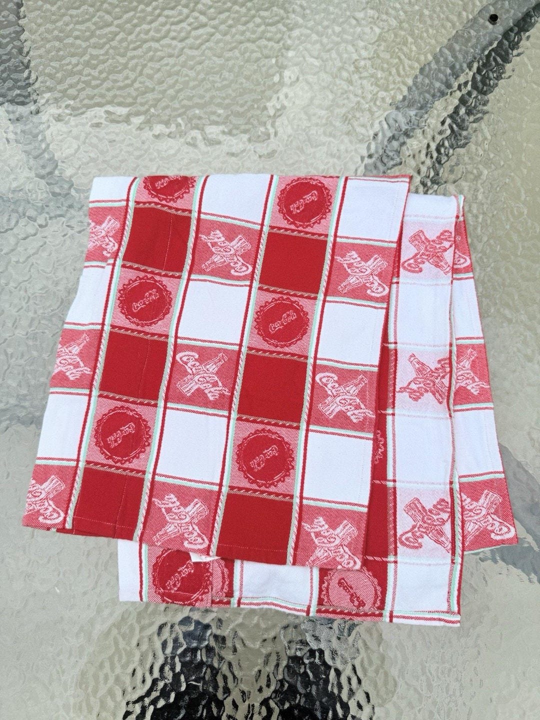 Vintage Coca-cola Red & White Gingham Checkered Table Runner - Etsy