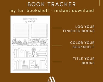 100 Books Reading Tracker Bookshelf Coloring Page (digital Download ...