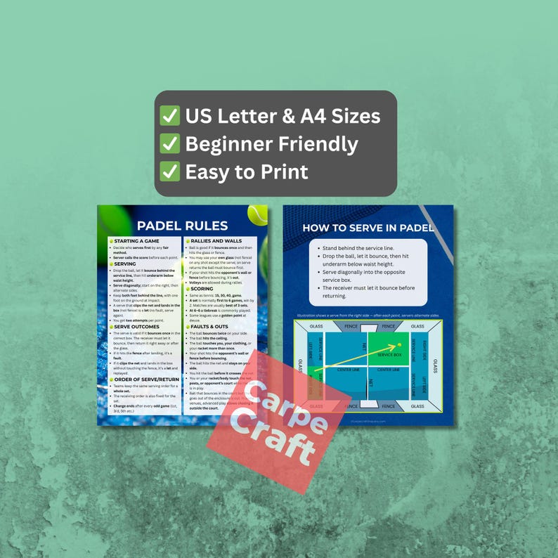 Padel Rules Printable PDF – Beginner Guide to Padel Tennis Rules With ...