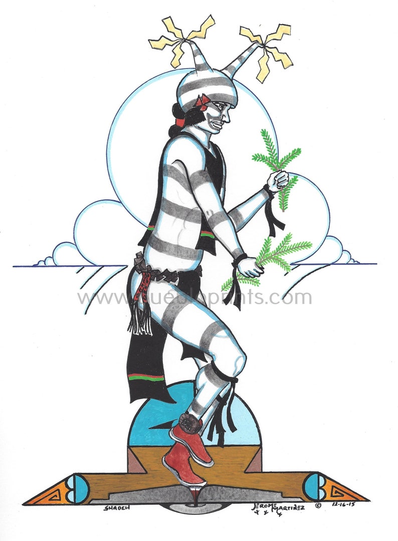 Kossa Dancer Art Print: San Ildefonso Pueblo, Native American Decor - Etsy