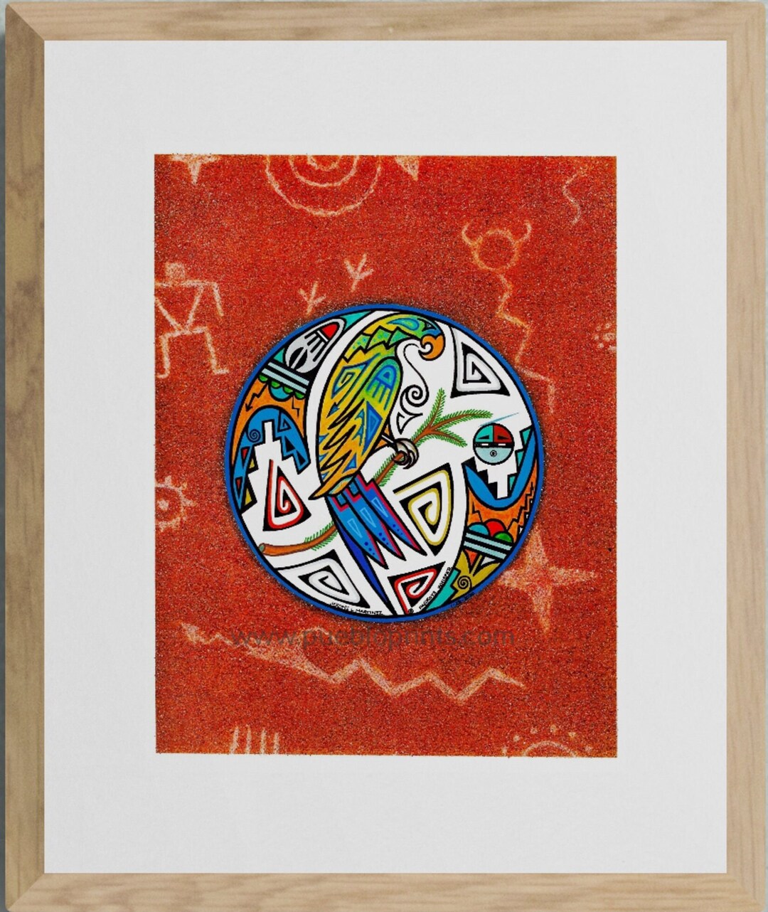 Pueblo Art, Parrot Art, Native American Wall Art, Pueblo Design ...