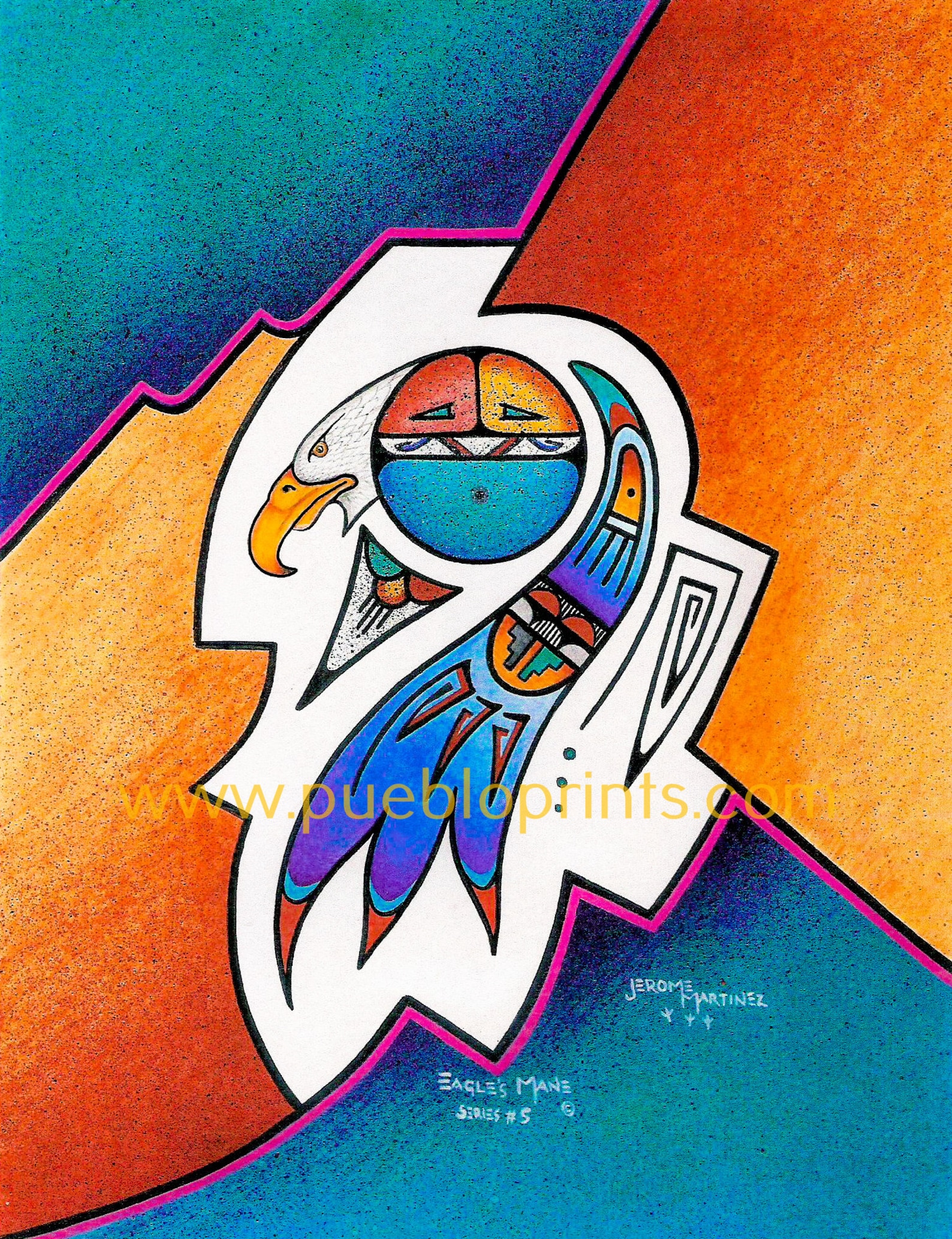 Eagle's Mane Print: Native American Pueblo Art by Jerome L. Martinez - Etsy
