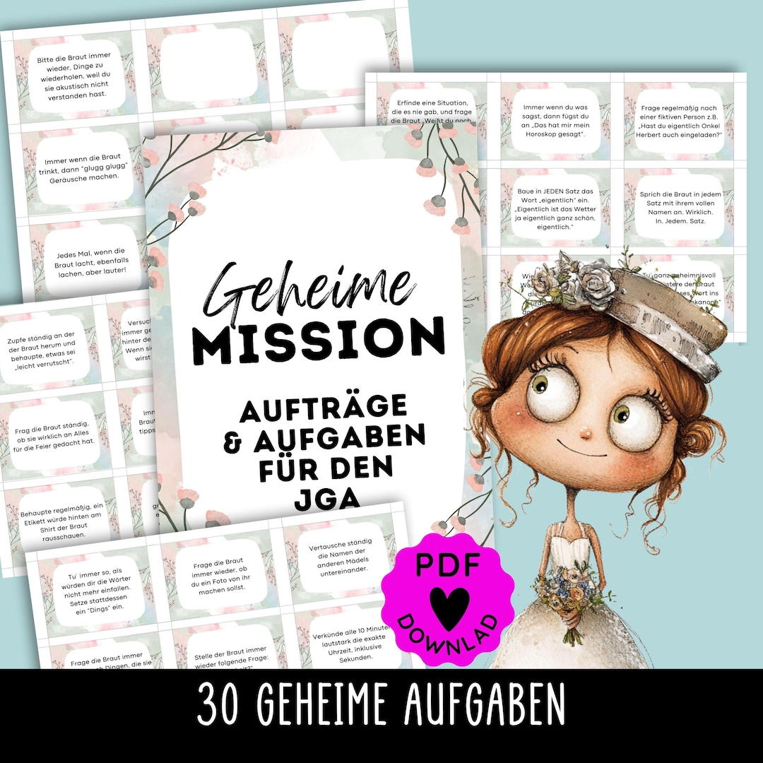 Printable Hen Party Game | Secret Tasks & Missions | Bachelorette Party ...
