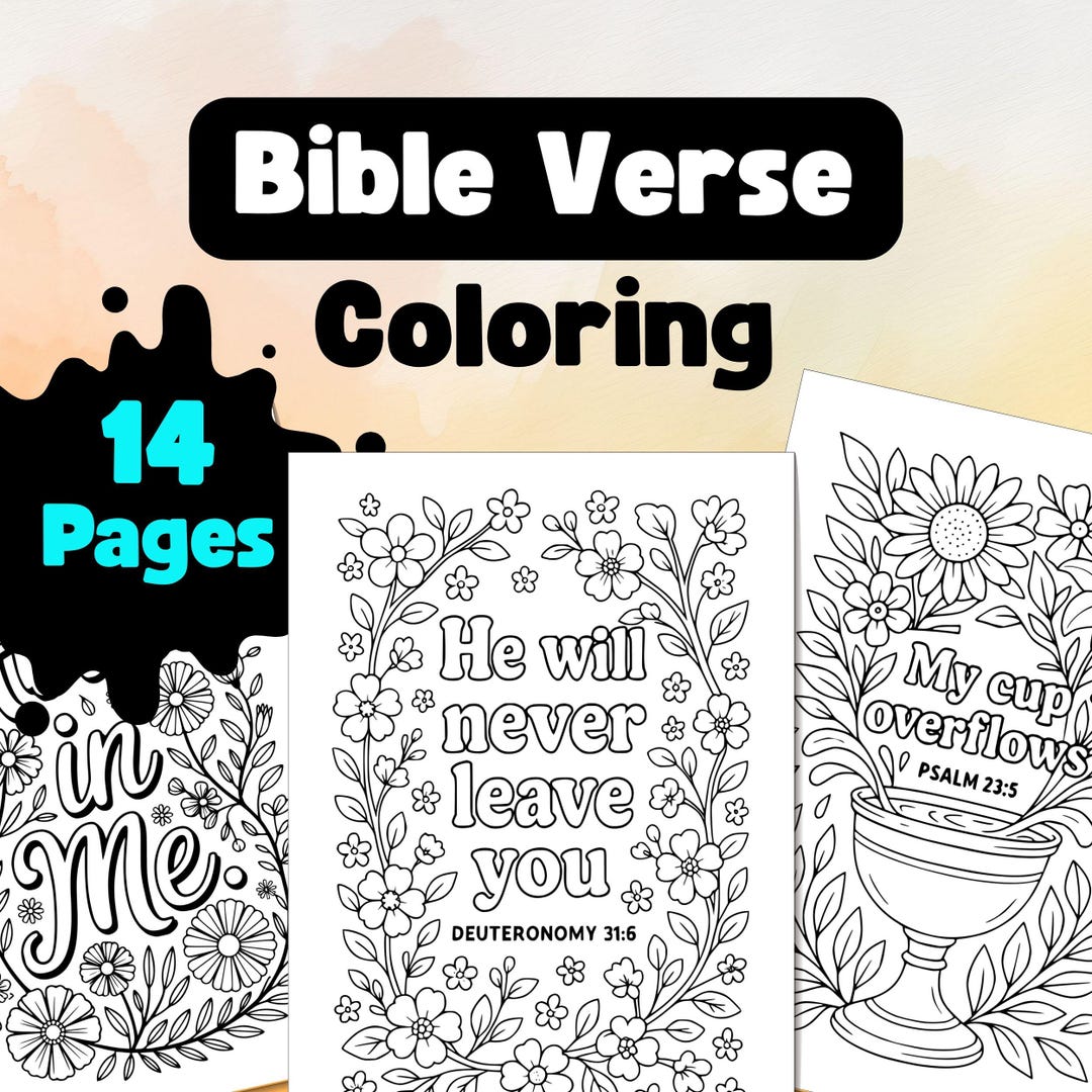 Bible-vers Coloring Page | 14 Coloring Sheets | Christian Art | Mandala ...