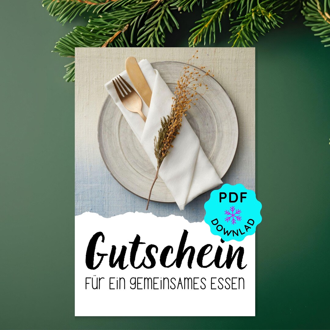 Dining Out Voucher | Last-minute Printable Gift | Food Voucher for ...