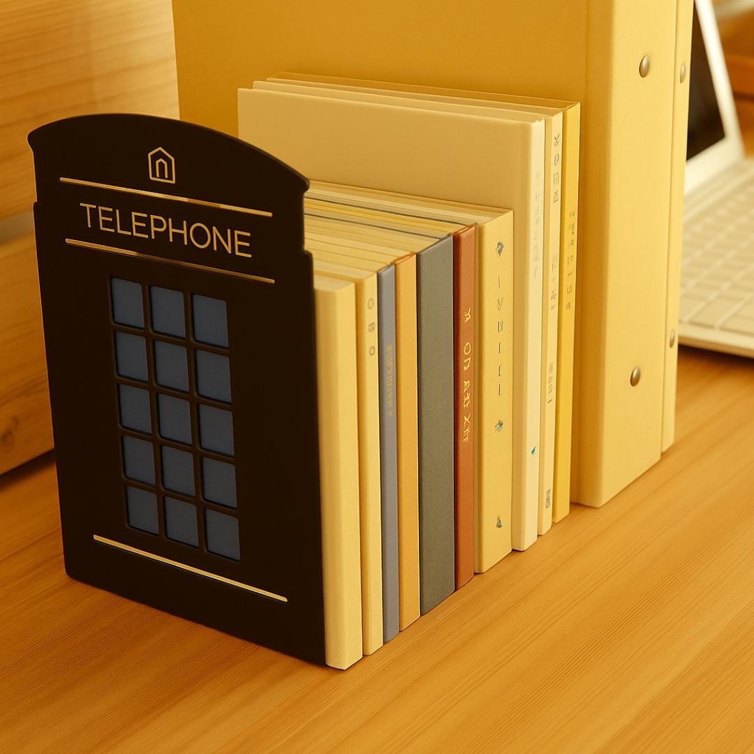 Paris Telephone Booth Bookends: Retro Metal Desk Decor - Etsy