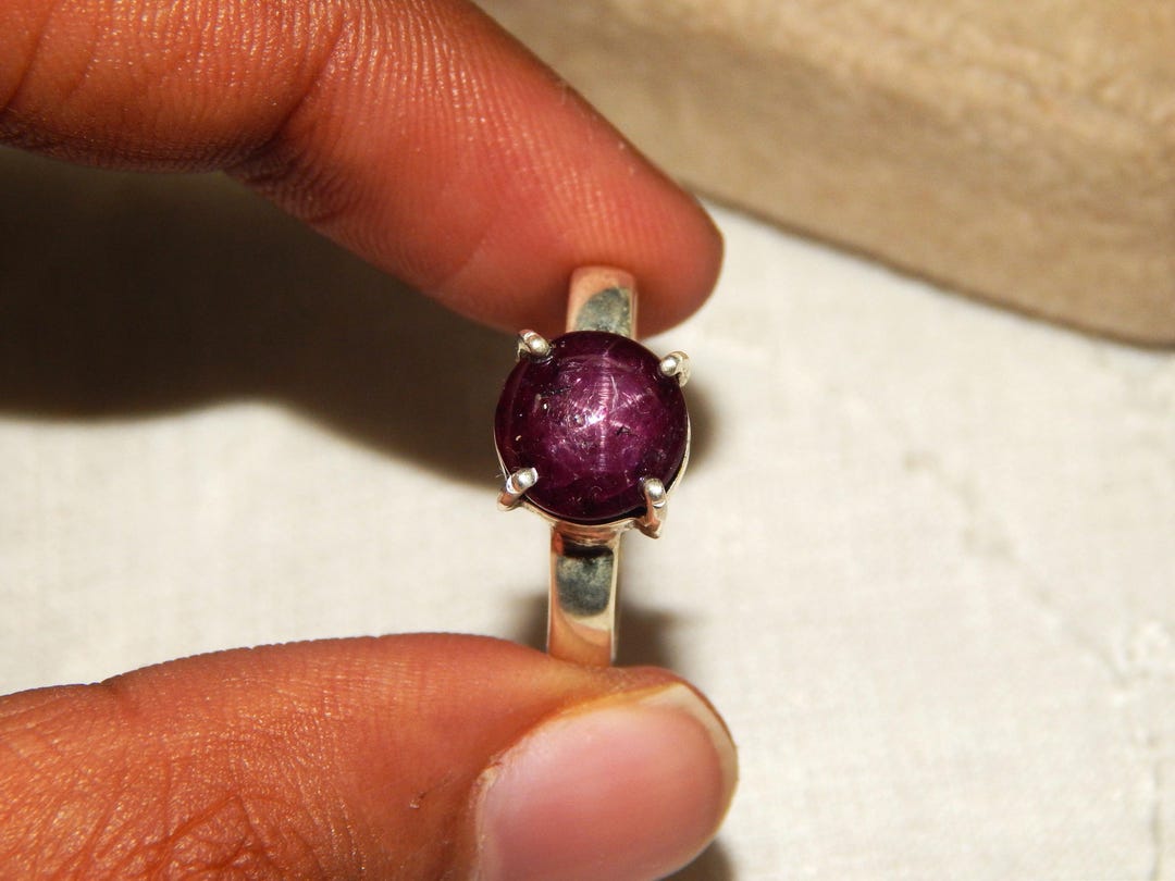 Star Ruby Dainty Ring - Sterling Silver Rings - Linde Star Minimalist ...