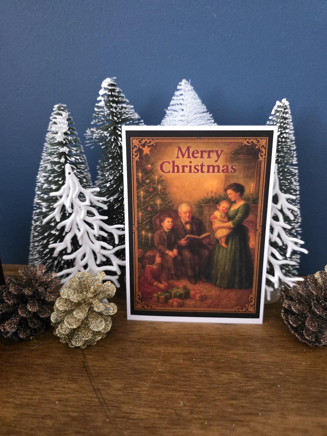 Vintage Family Christmas Card – Fine Art Printed Holiday Card - Etsy