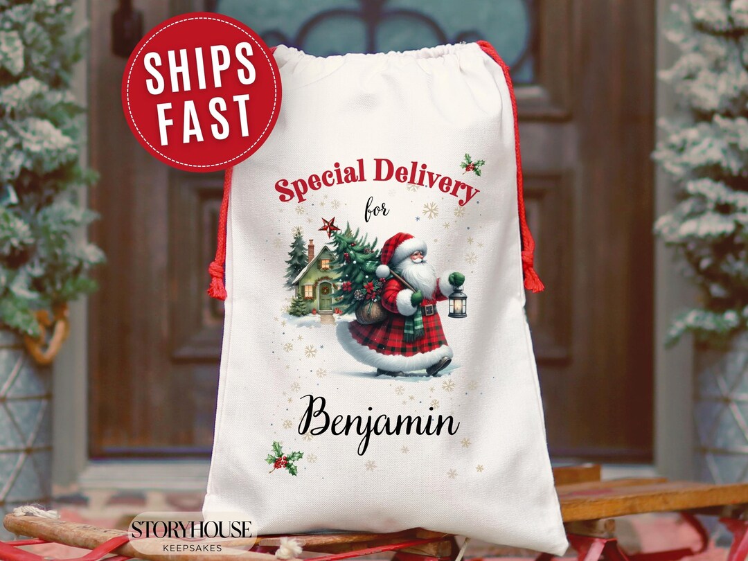 Special Delivery Santa Sack, Custom Santa Delivery Santa Bag Gifts From ...