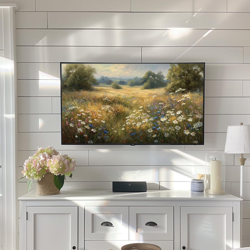 Summer Wildflower Meadow Art Frame Tv Artwork Digital Download Oil ...