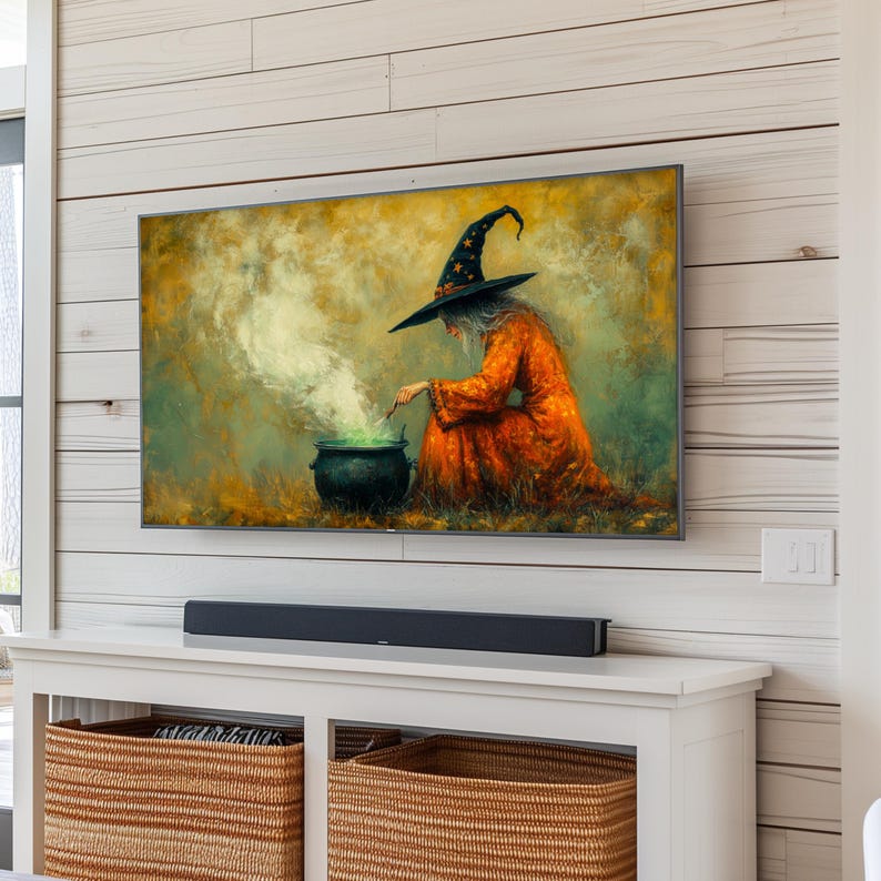 Samsung Frame TV Art Halloween Witch TV Frame Art: Vintage Art for ...