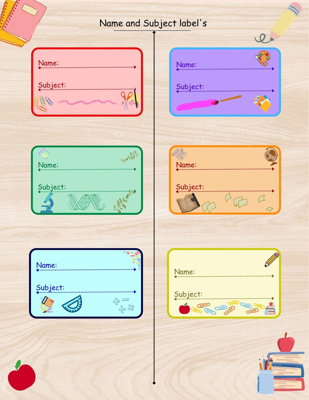 Etiquetas editables para nombres de estudiantes y asignaturas ...