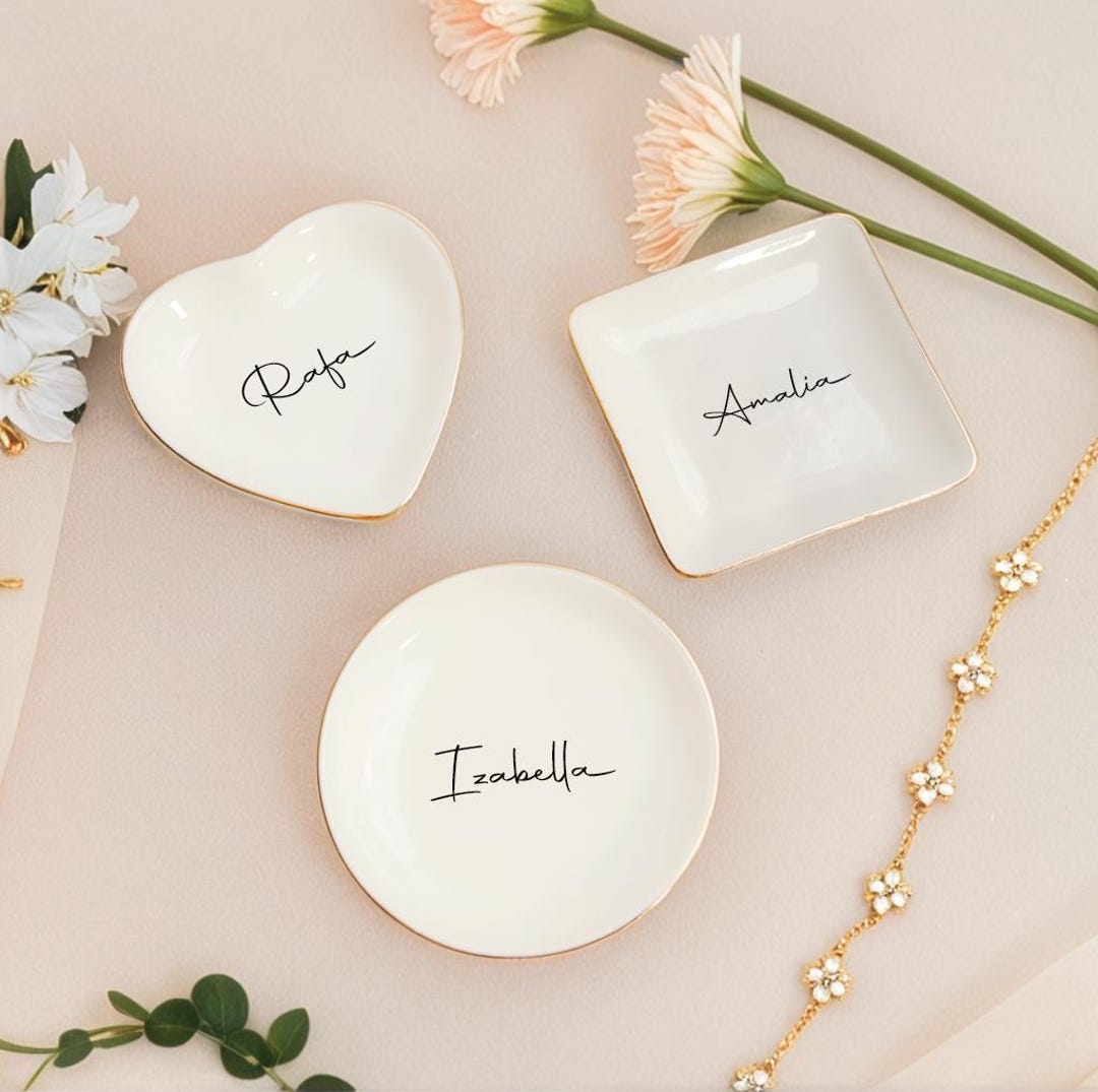 Personalized Ring Dish With Name, Custom Jewelry Dish, Christmas Gift ...