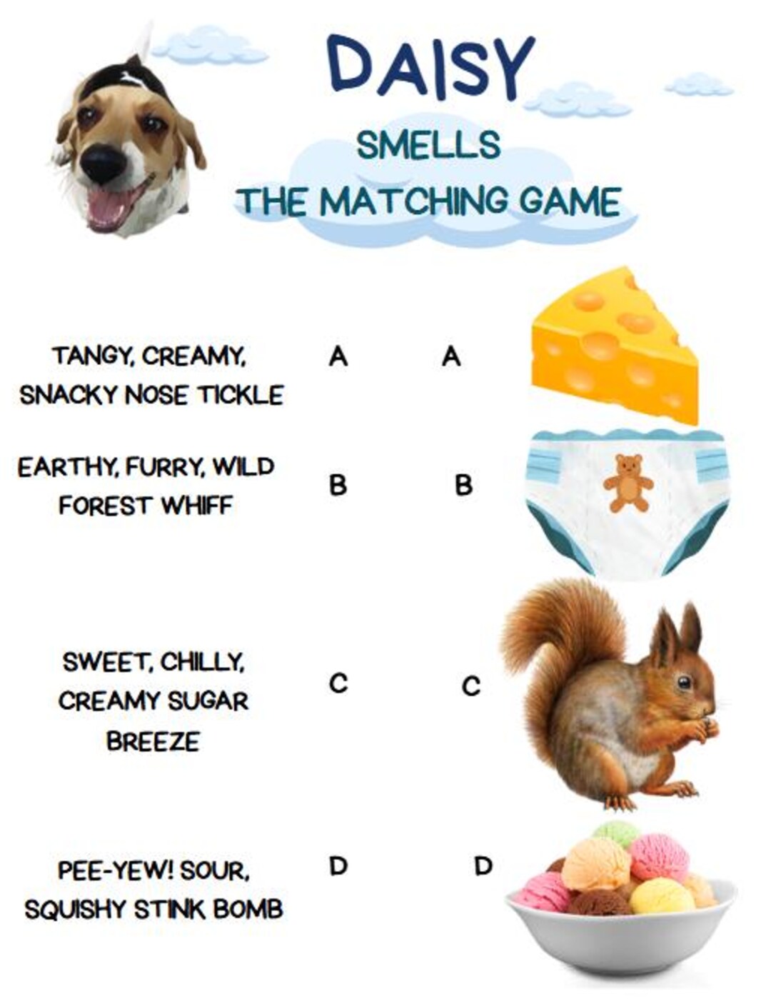 Daisy Smells - the Matching Game | an Early Learner Printable Activity ...