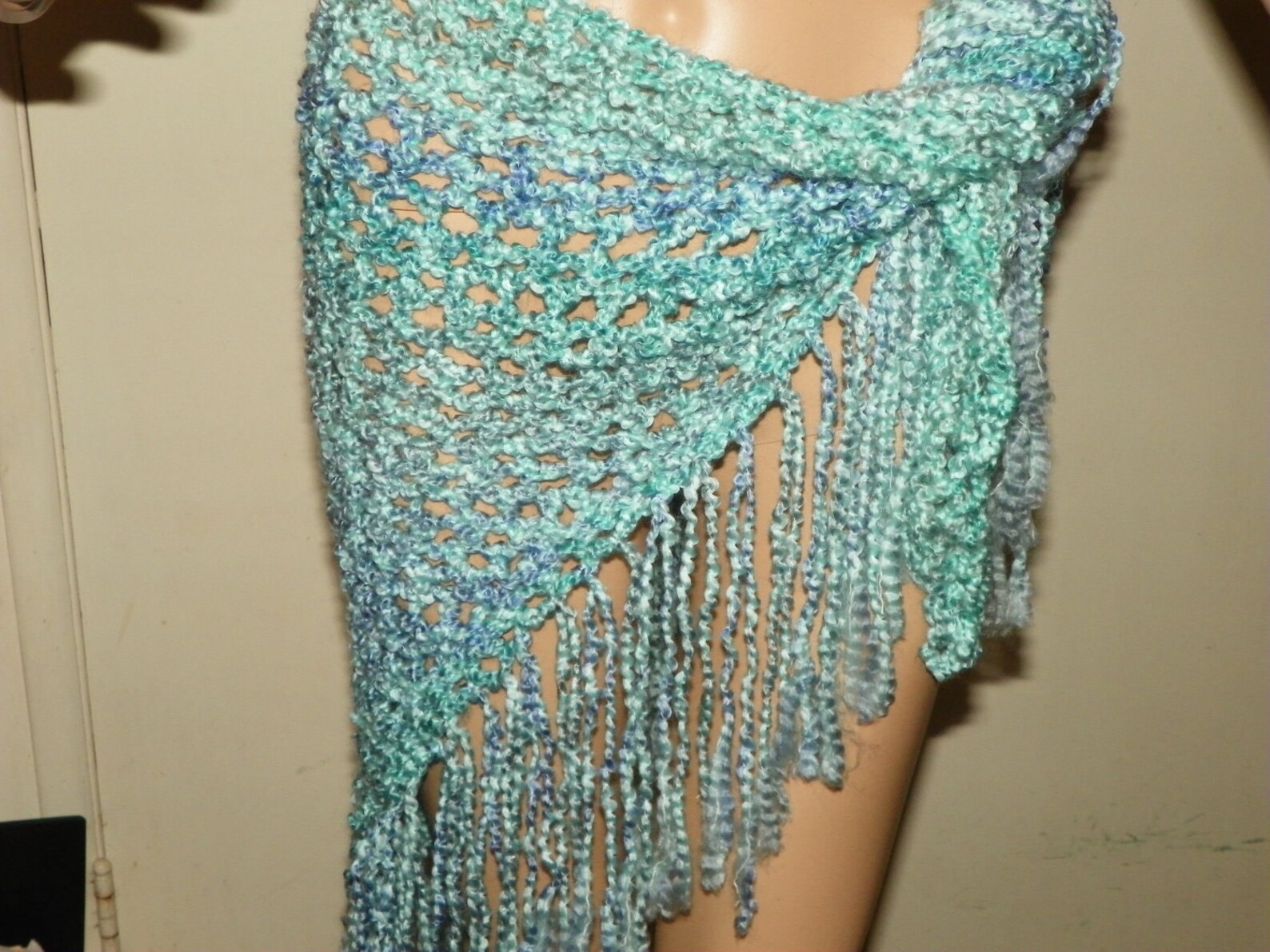 Silky Aqua Blue Waves Shawl Wrap Neck Warmer Bikini Wrap All in One ...