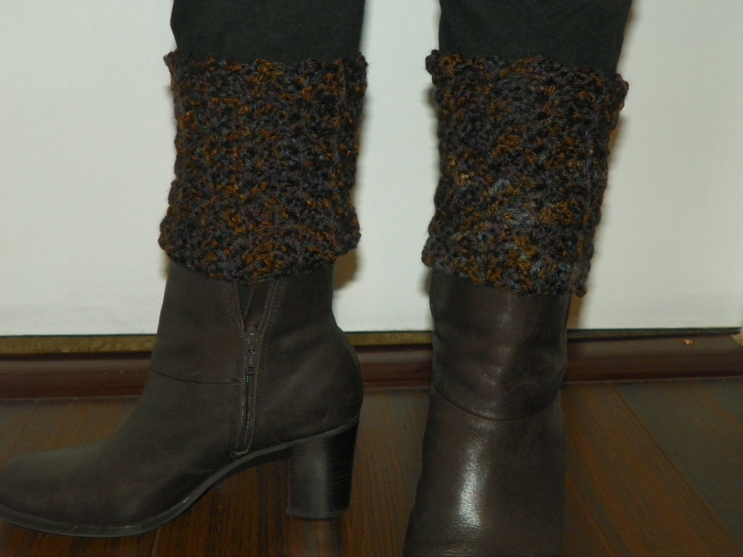 Boot Cuffs Shades of Brown With Grey Boot Cuffs Hand Crochet Ready to ...